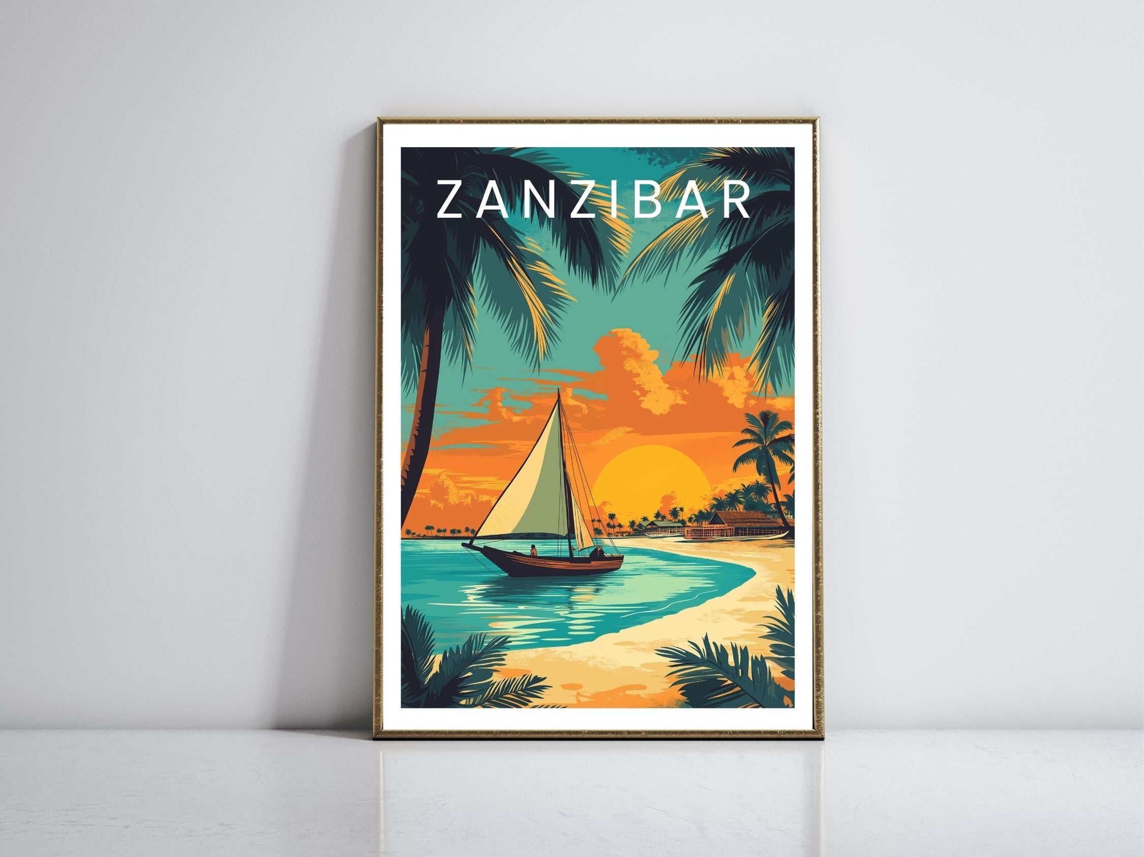 Zanzibar Travel Poster | Vintage Tanzania Wall Art | Indian Ocean ...